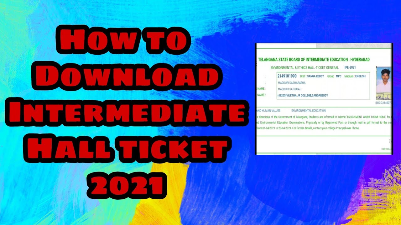 How to download hall ticket intermediate in 2021 - YouTube