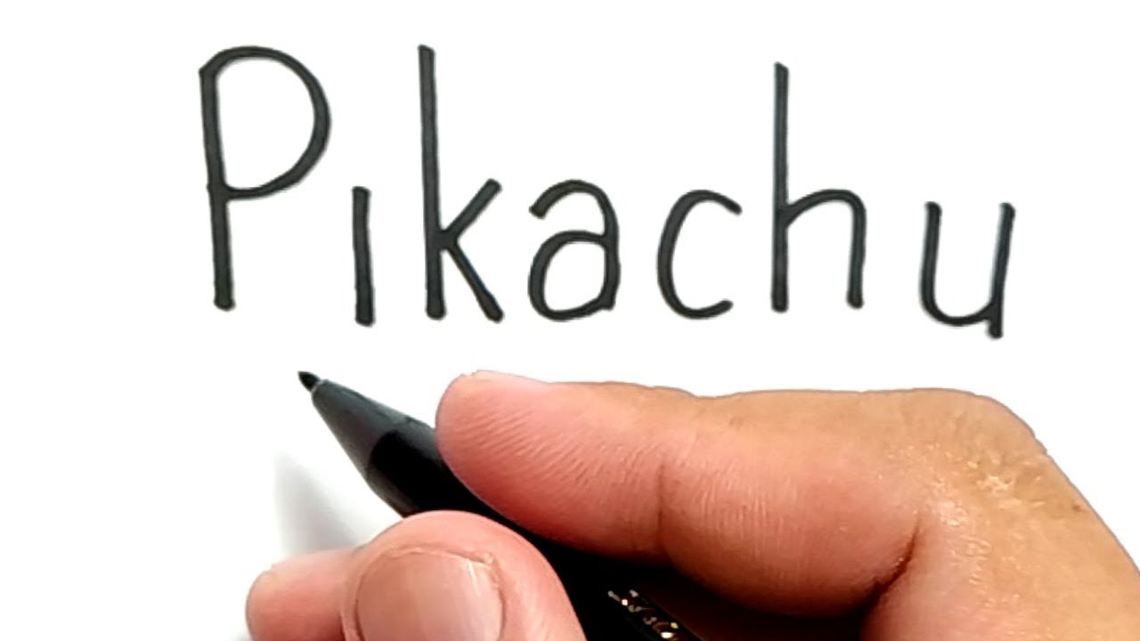 Amazing, how to turn words PIKACHU into cute pokemon pikachu - YouTube