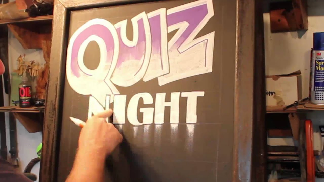 Chalkboard art - Quiz Night - YouTube