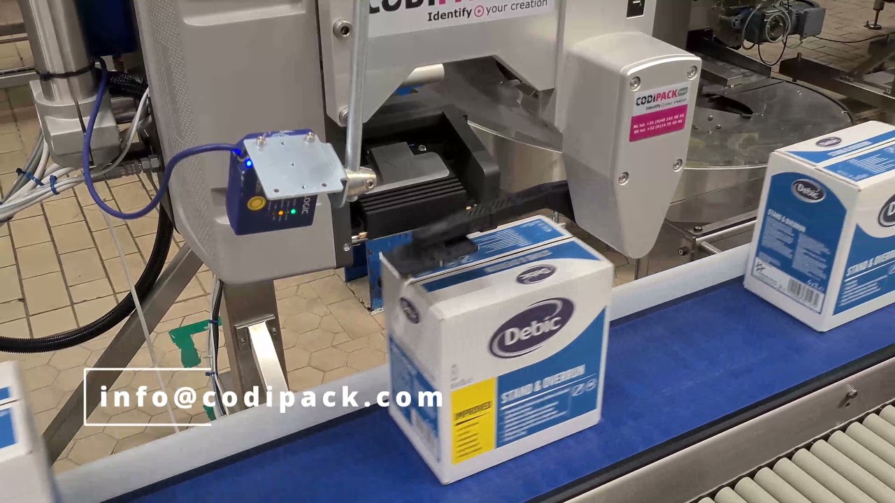 Labeling van de bovenkant van kartonnen dozen bij Friesland Campina - Codipack Group - YouTube