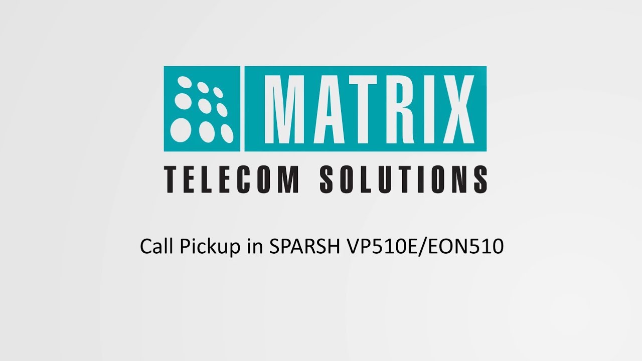 Call Pickup in SPARSH VP510E or EON510 - YouTube