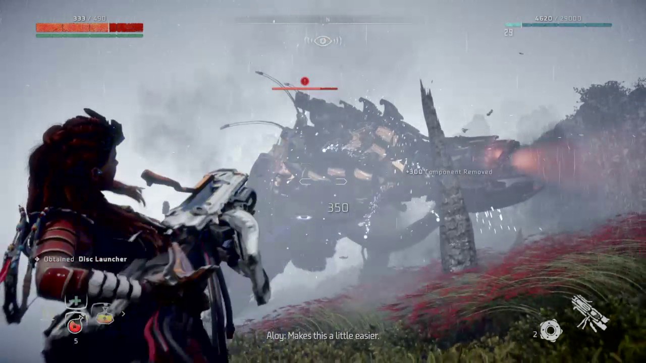 Horizon Zero Dawn First Thunderjaw fight - YouTube