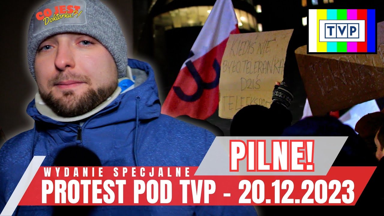 PROTEST POD TVP: Wolne media, ZOMO i ryża łachudra [6] - YouTube