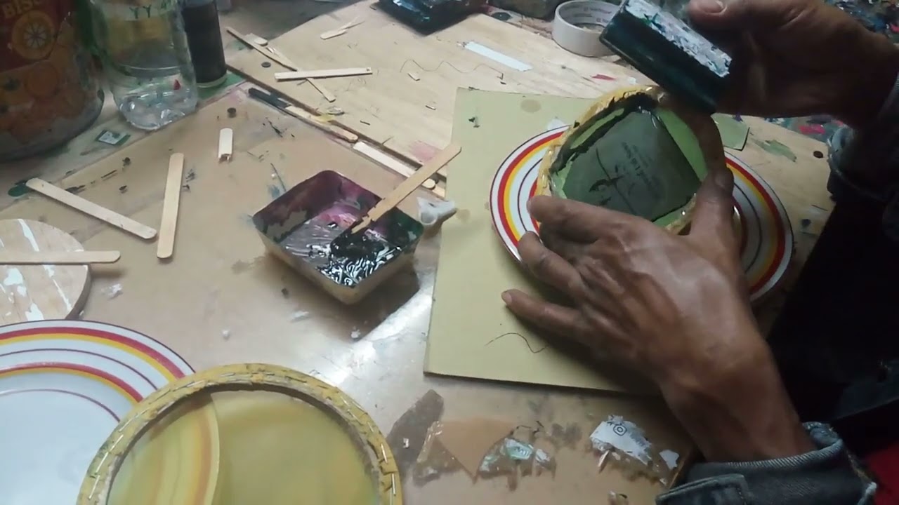 trtik sablon piring - YouTube