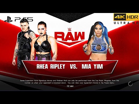 WWE 2K22 (PS5) - MIA YIM vs RHEA RIPLEY | RAW, NOV. 28, 2022 [4K 60FPS HDR]