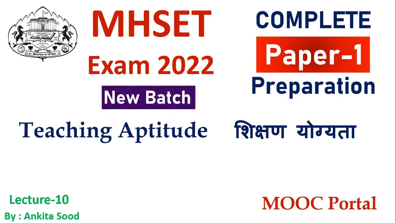 MHSET Paper 1 Preparation | MOOC Portal |Teaching Aptitude Important ...
