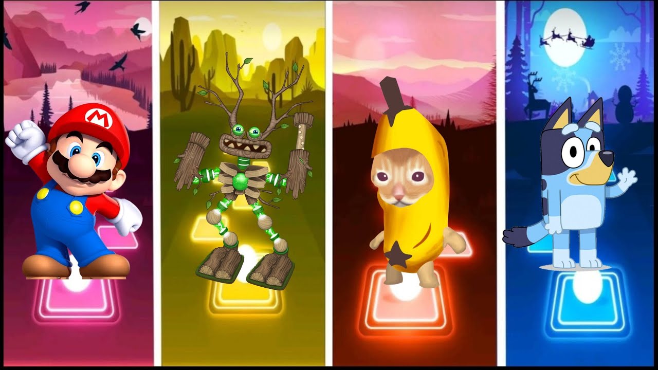 Super Mario 🆚 Wubbox 🆚 Banana Cat 🆚 Bluey Bingo Who WIN - YouTube