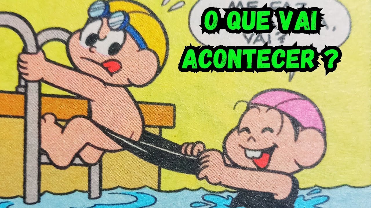 QUAL A MELHOR SUNGA PRA NATAÇÃO ? CEBOLINHA E MÔNICA NA PISCINA - GIBI ...