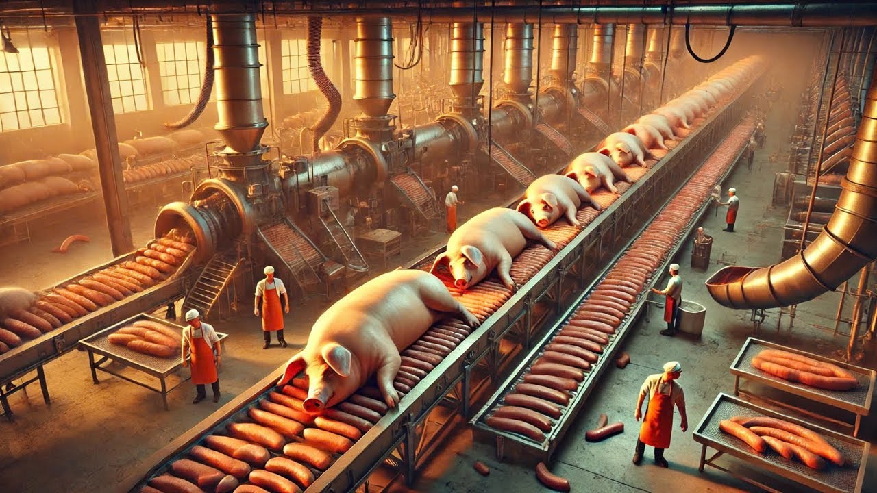 How farmers raise and process thousands of pigs, pork processing ...