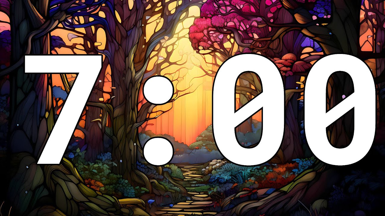 7 minutes Countdown Timer - Fantasy Forest Stained Glass Background ...