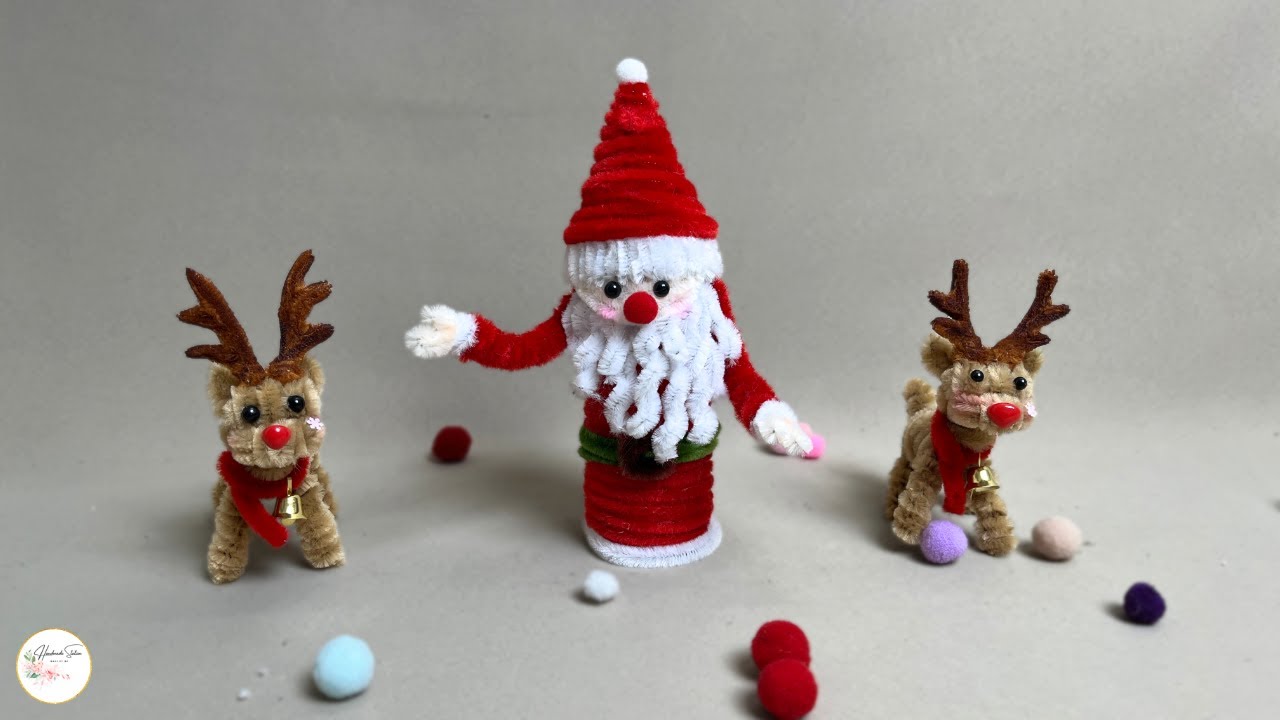 ️Christmas decoration ️How to make a cute Santa Claus with Pipe Cleaner ...