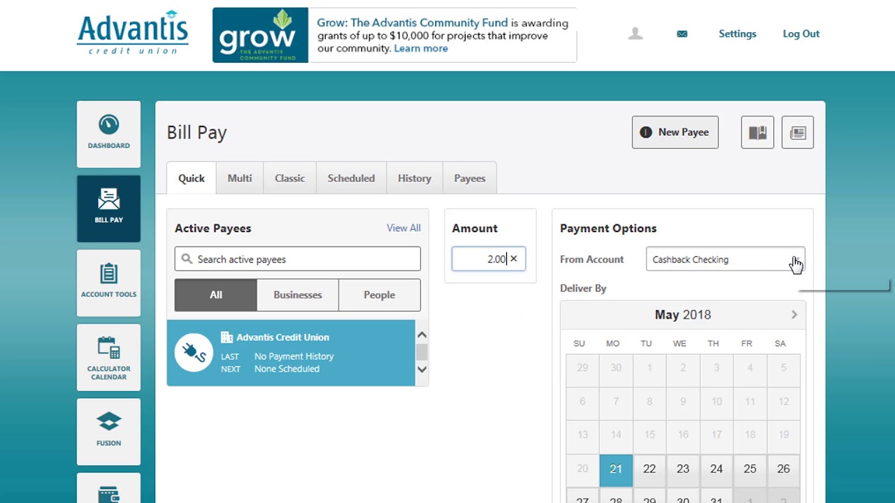 Online Banking | Bill Pay | Advantis Credit Union - YouTube
