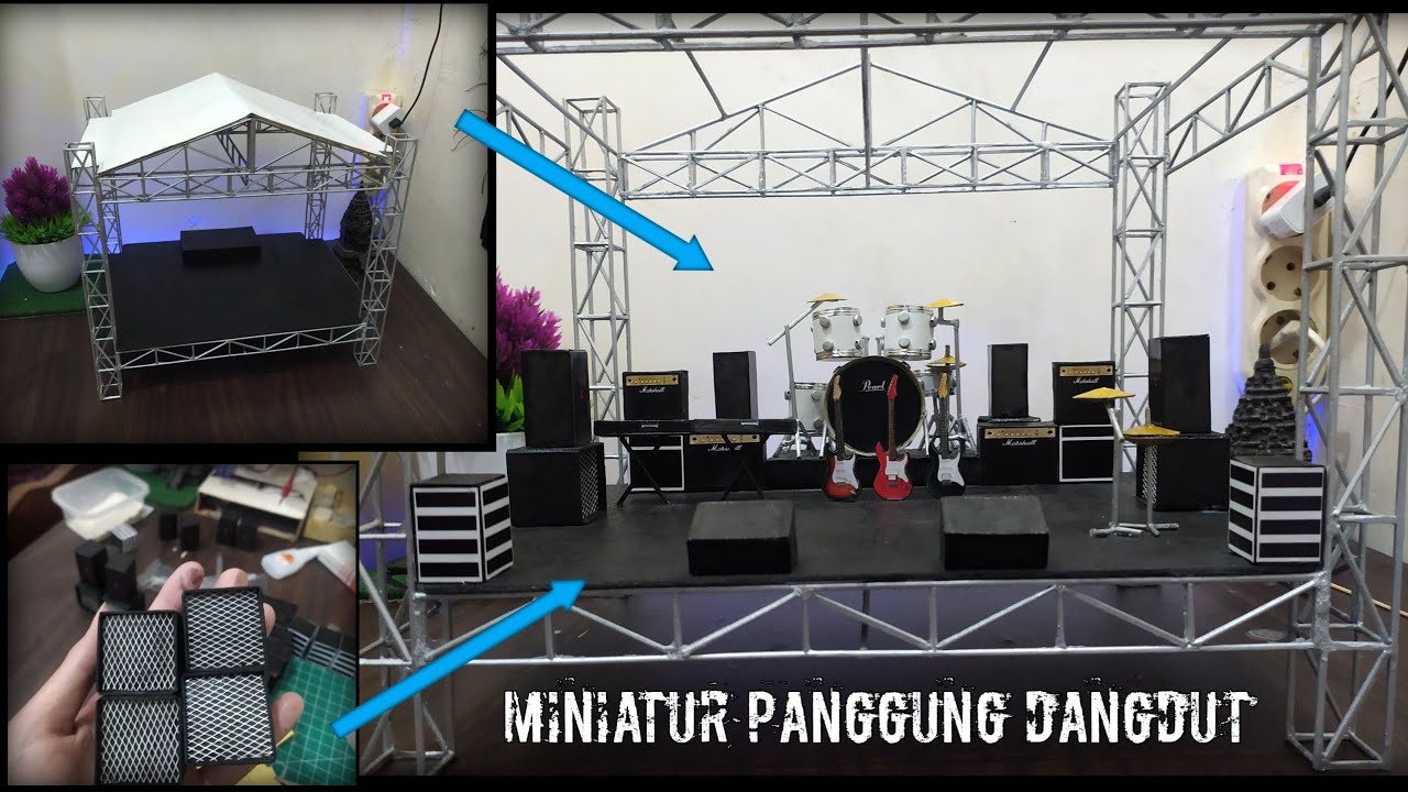 Membuat Miniatur Panggung Dangdut||Memasang Semua Aksesoris Panggung ...