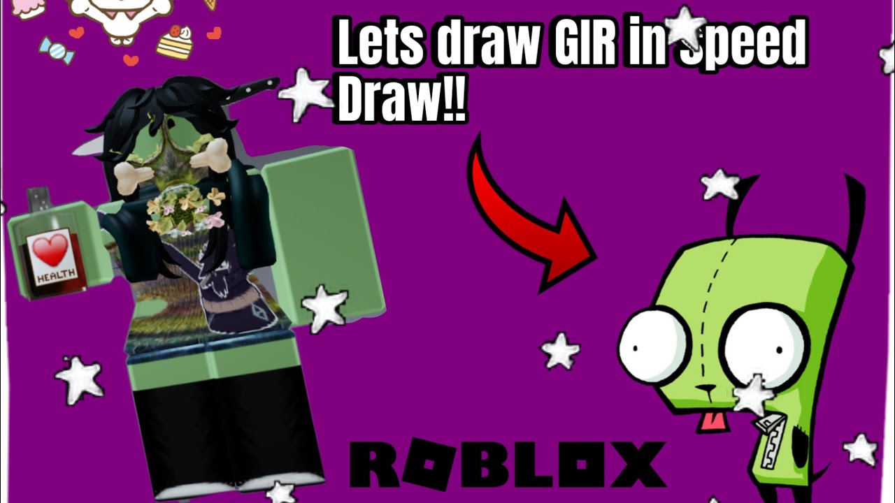 DRAWING GIR FROM INVADER ZIM IN ROBLOX SPEED DRAW!!//🦎GECKY🦎 - YouTube