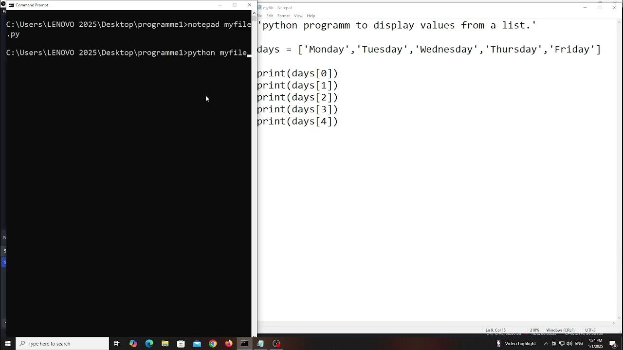 HOW TO DISPLAY OUTPUT FROM A LIST USING PYTHON - YouTube