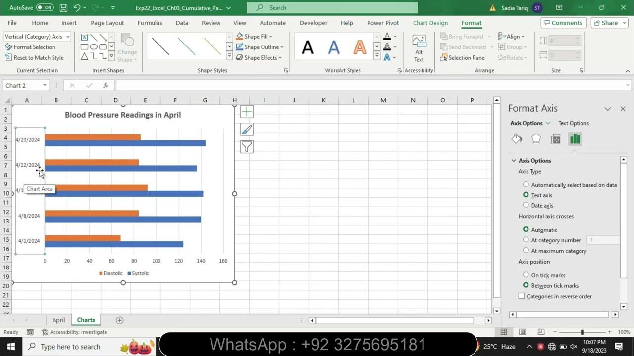 Exp22_Excel_Ch03_Cumulative_Patient | Excel Chapter 3 Cumulative Blood Pressure Monitoring - YouTube