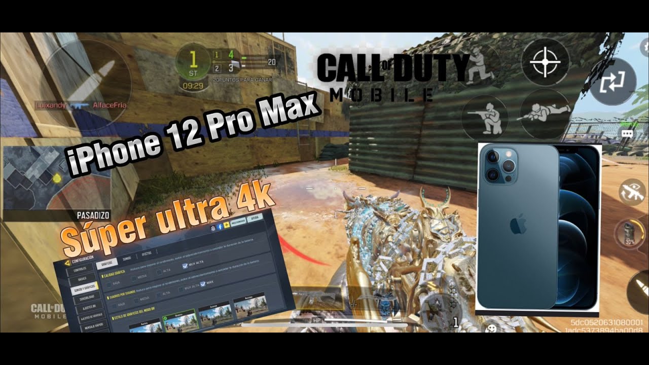 Call of duty mobile en iphone 12 pro max full graficos - YouTube