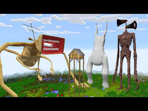 SURVIVING FROM MEGAHORN, BIRD WATCHER AND SIREN HEAD in Minecraft - Gameplay