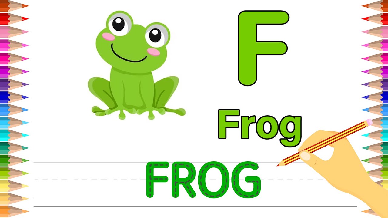 ABC Alphabet F is for frog Learn Alphabet for Children 알파벳 따라 쓰기| Trace ...