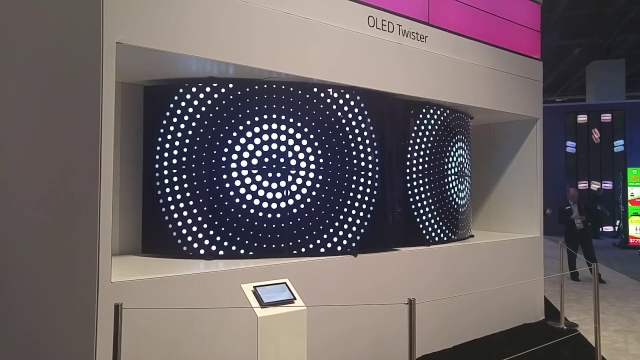 LG articulated OLED video wall display at DSE 2017 - YouTube