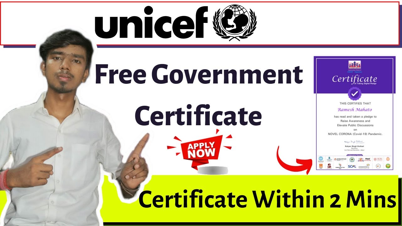 UNICEF Free Certificate | Government Certificate 2021 | Free ...