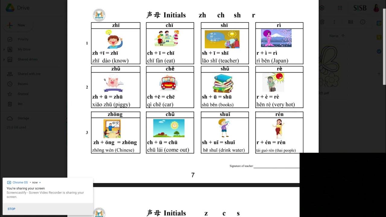 zh ch sh r z c s y w 'Pinyin practice' / Chinese class for children ...