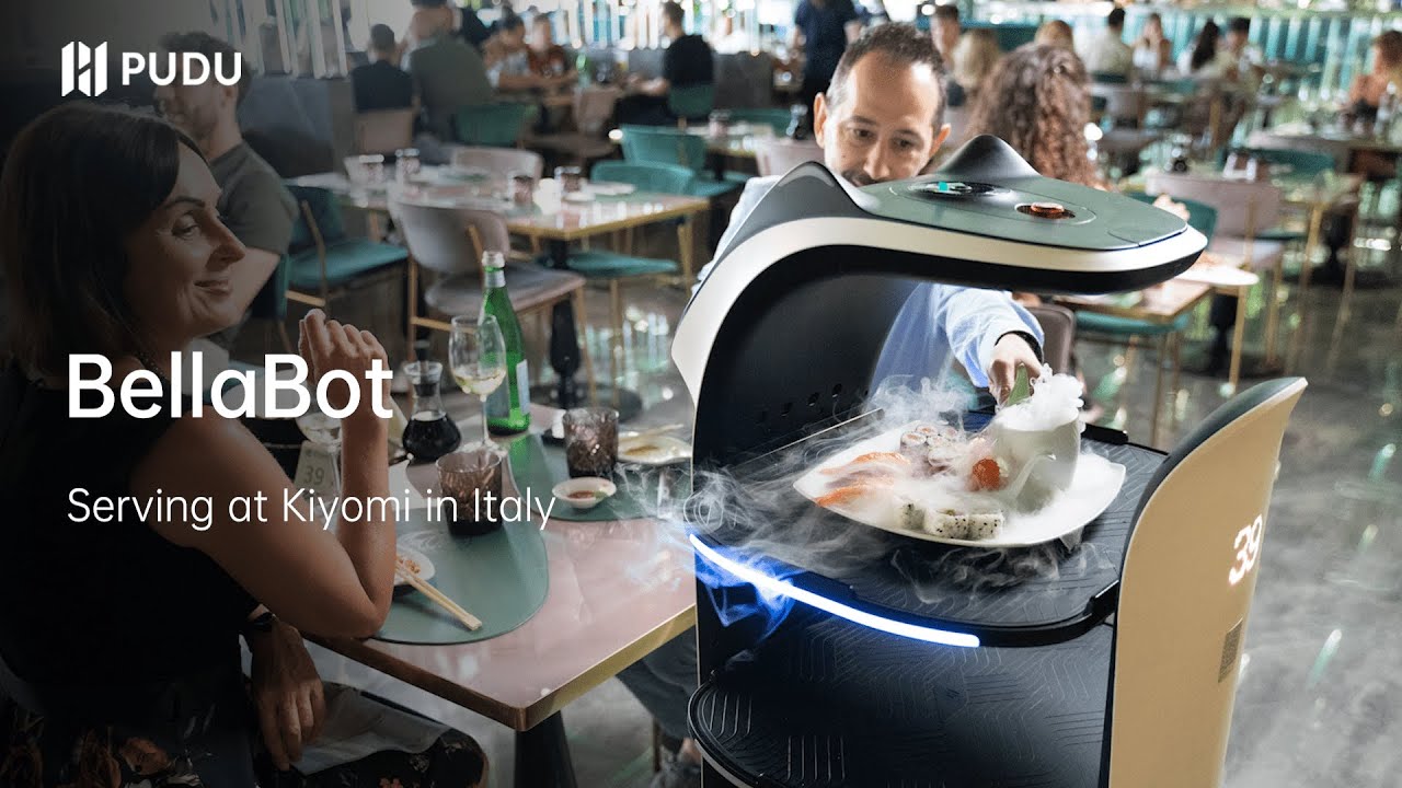 BellaBot serves at Ristorante Kiyomi in Italy | Pudu Robotics - YouTube