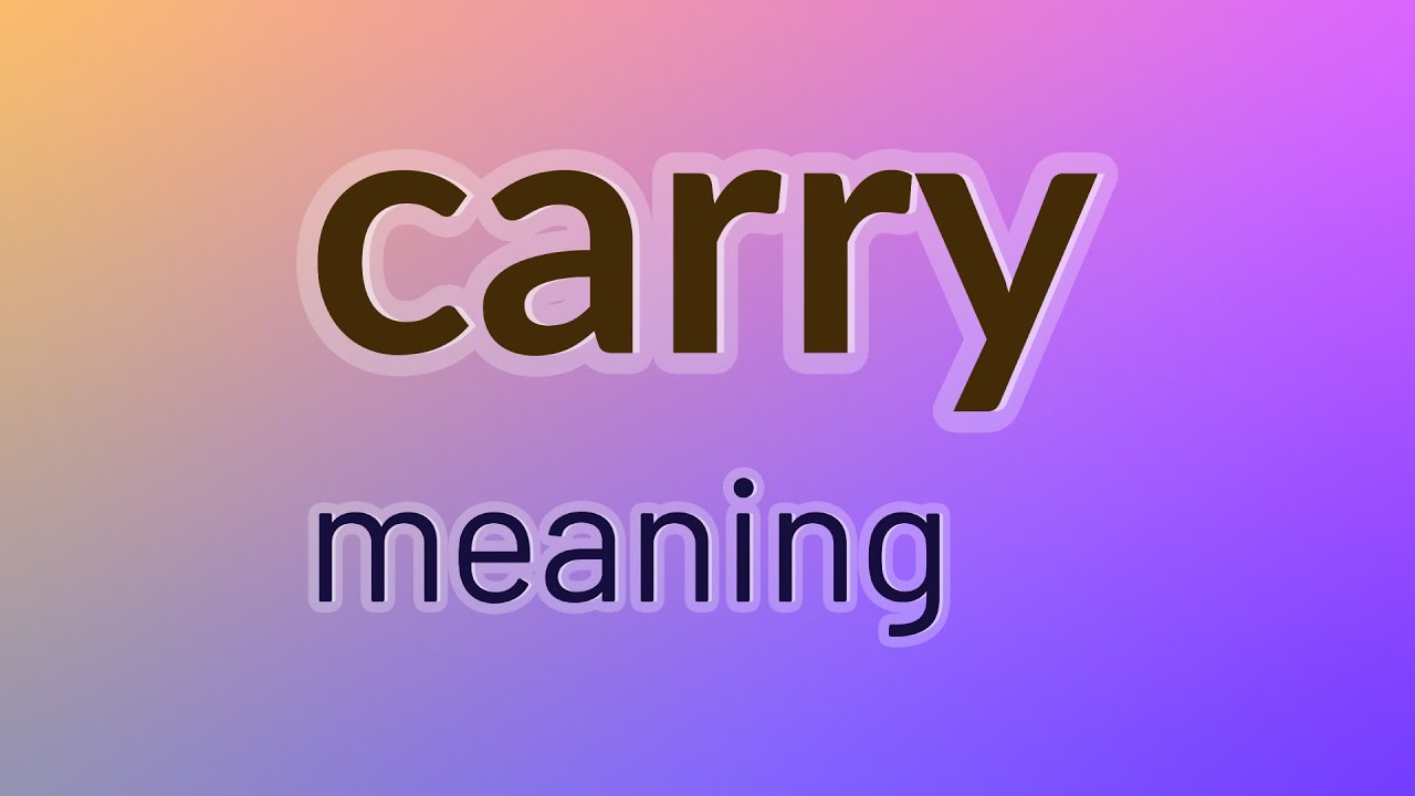 Carry - 433 English Vocabulary Flashcards - YouTube