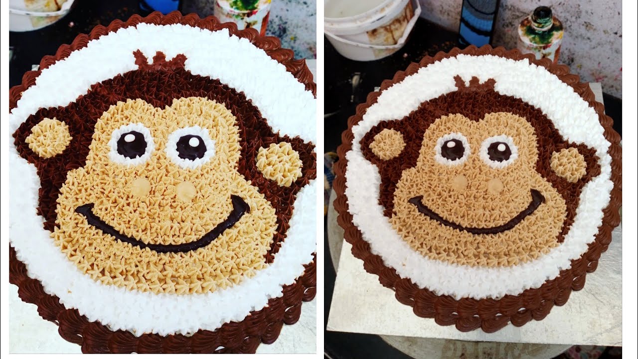 How To Make Monkey Face Cake Decorating ideas | Black Forest Cake | KT ...
