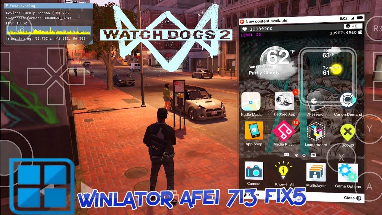 Watch Dogs 2 Custom Set 720p Winlator Afie 7.1.3 Android Offline - YouTube