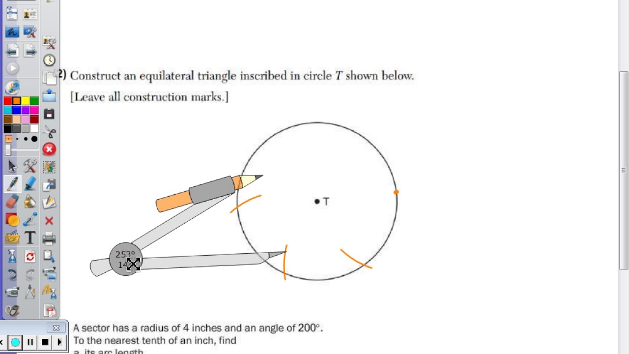Circles Construction | Constructing an Equilateral Triangle Inscribed ...