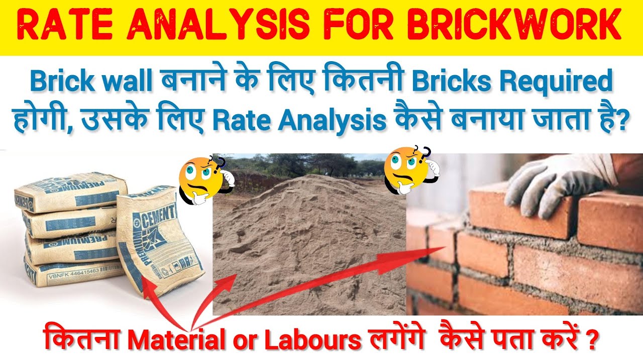 How to Prepare Rate Analysis for Brickwork [HINDI] - YouTube