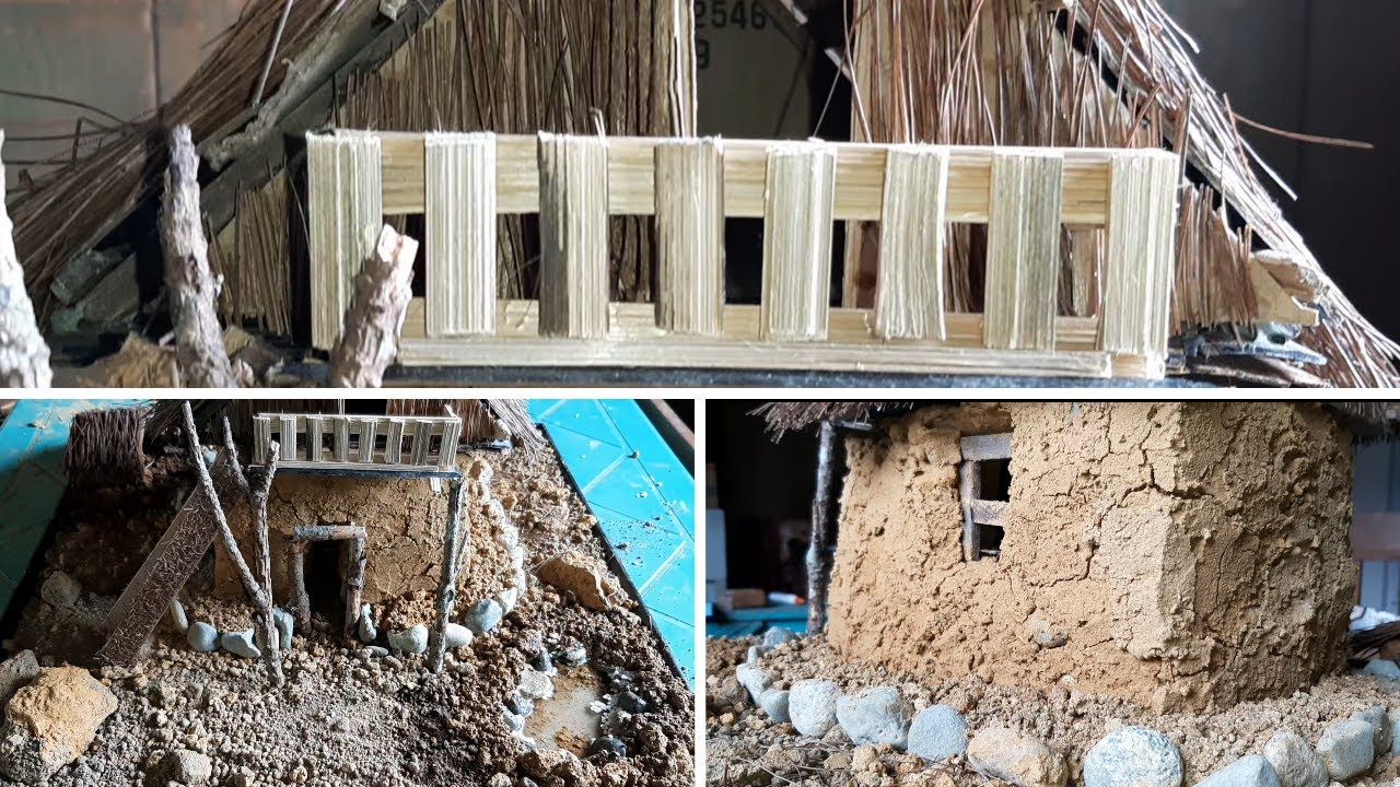 Miniature Nipa House Made on Mud and Stone masonry Naturally Build ...