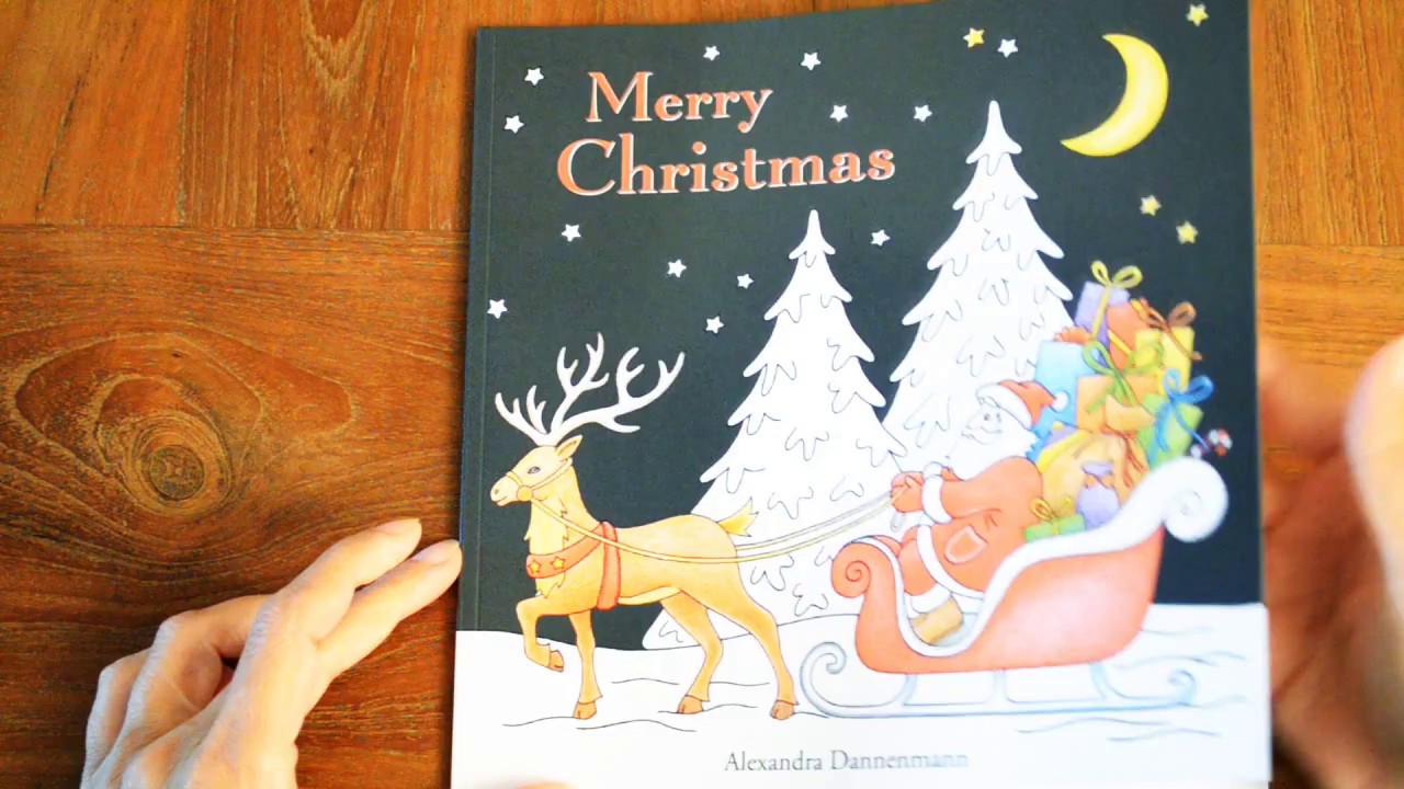 Merry Christmas: a colouring book with Christmas designs on a black ...