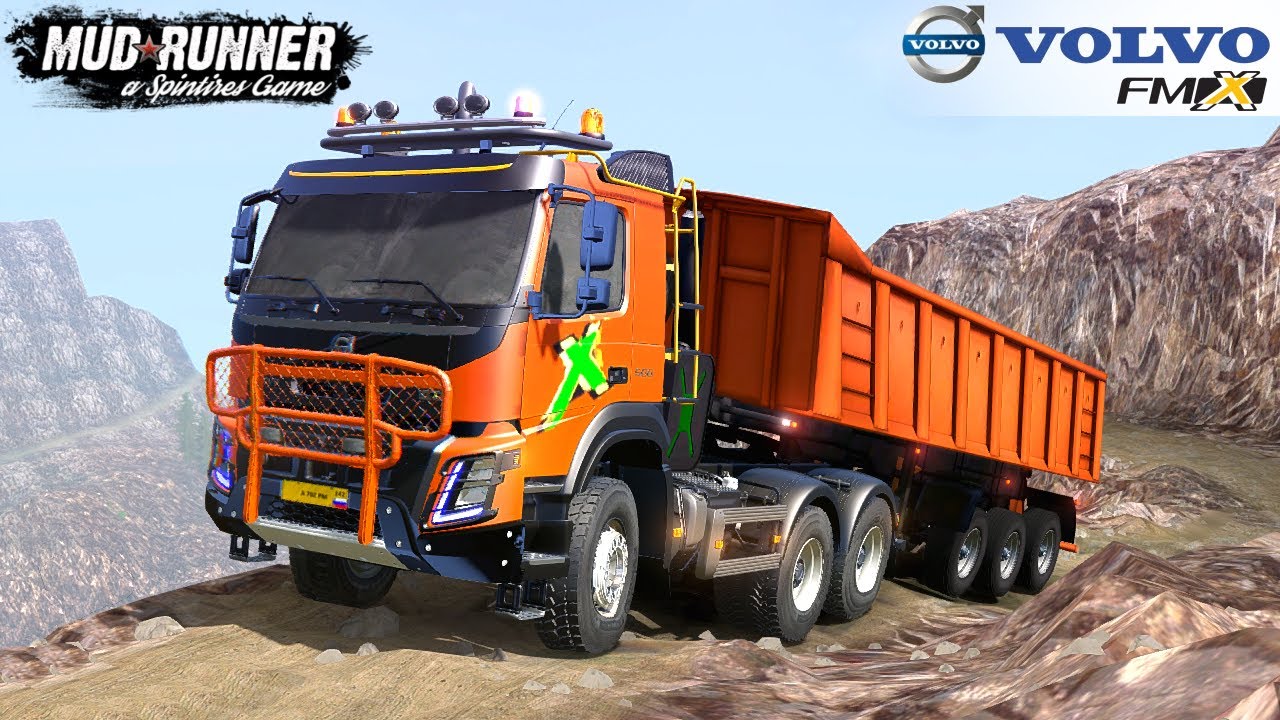 Spintires: MudRunner - VOLVO FMX Semi Truck Climbing Mountain On An Extreme Road - YouTube