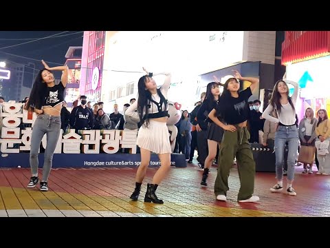 [STREET ARTIST] SEASONS. WITH IMPROMPTU GUEST, MIDDLE SCHOOLGIRL. HONGDAE FILMING (OMG). 230311.