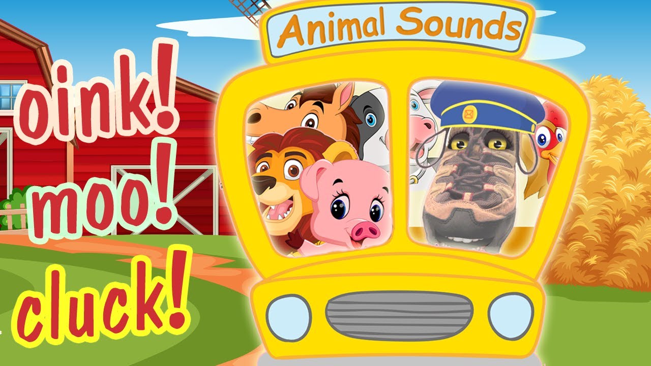 Wheels On the Bus | Animal sounds | Kids Nursery Rhyme - YouTube