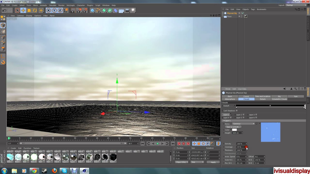 Tutorial | Cinema 4D R13 | Crear un cielo físico + simulación de día - YouTube