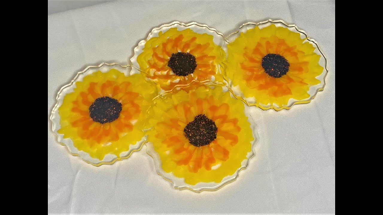 3D Sunflower Resin Coasters - YouTube