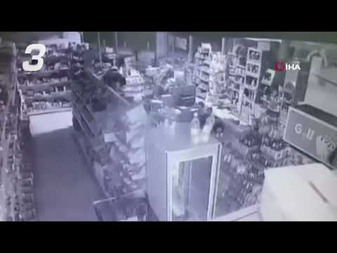 Afyonkarahisar'da deprem anı güvenlik kameralarında!
