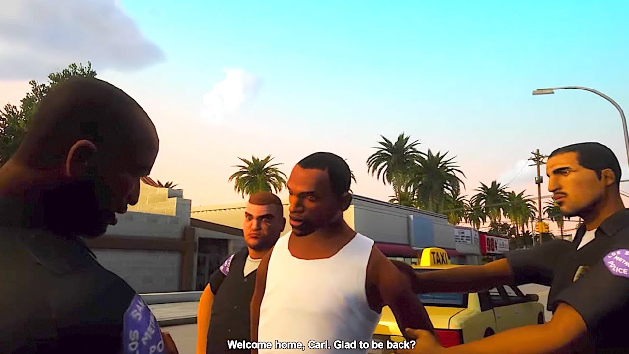 Opening Cutscene Cj Arrested - GTA San Andreas Remaster Ps5 definitive ...