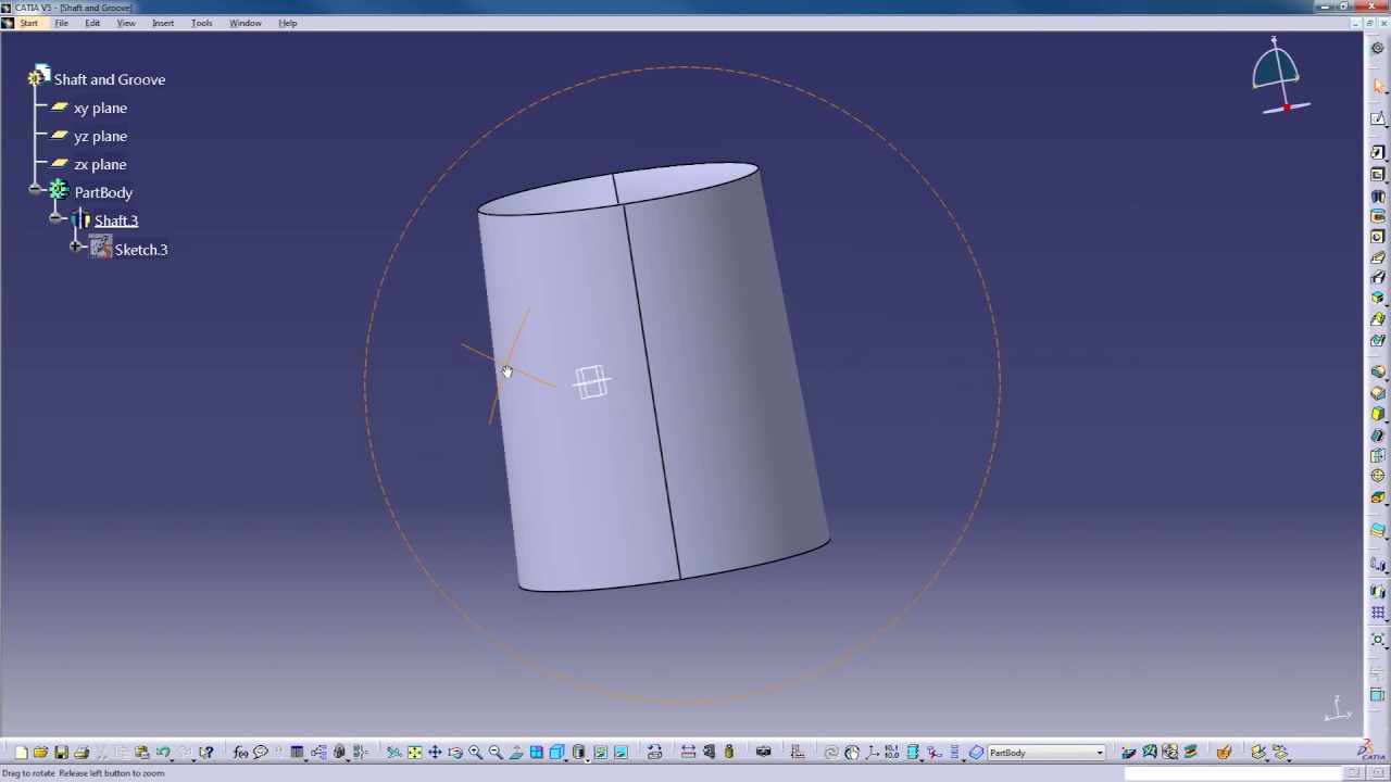 CATIA Fundamentals - Shaft and Groove Tools - YouTube