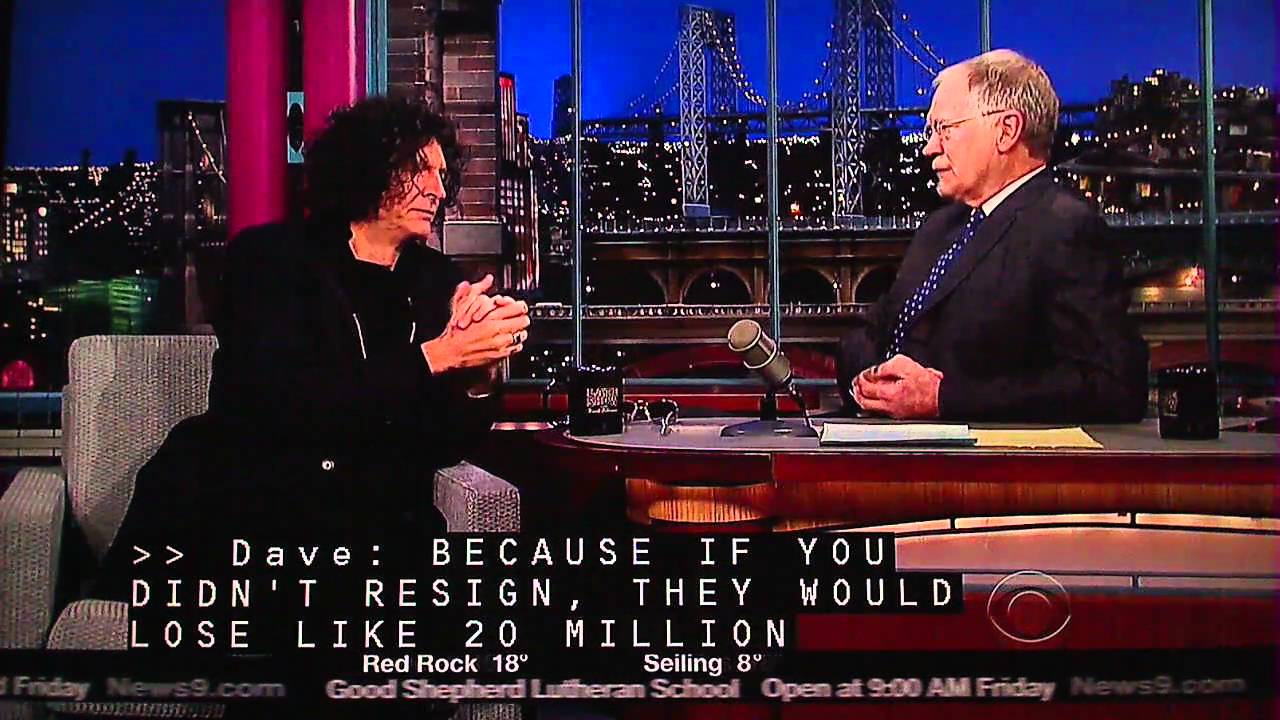 Howard Stern on Letterman 2/3/2011 part3 - YouTube