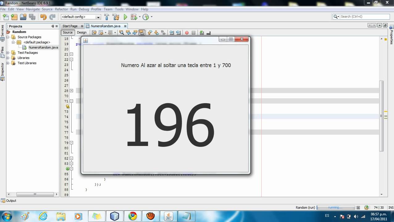 Demostracion Numero Random Con tecla presionada - YouTube