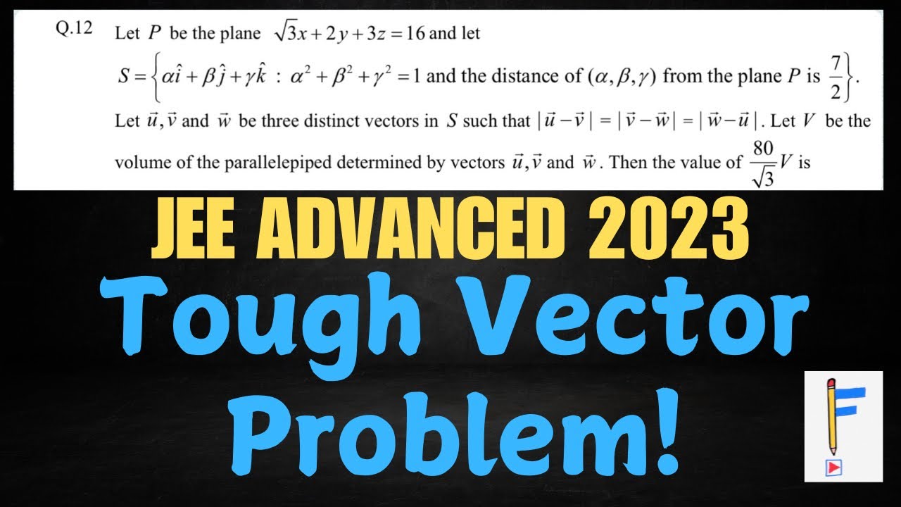 Challenge Yourself: A Tough Vector Question || JEE ADVANCED 2023 ...