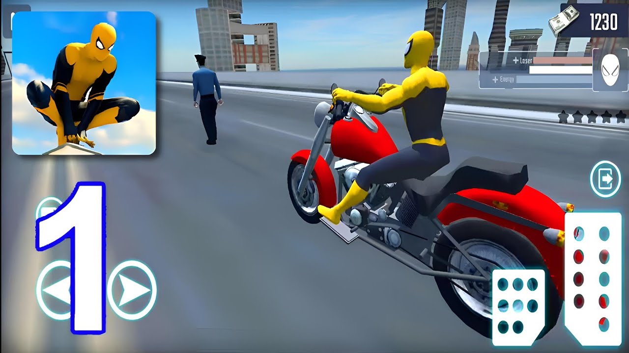 Amazing Spider Rope Hero - Gameplay Walkthrough Part 1 - Tutorial ...