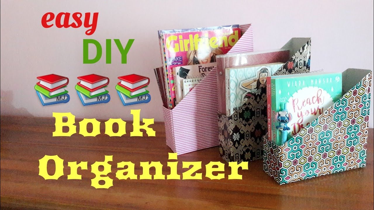 How To Make Book Holder DIY Book Organizer cardboard Bahasa how-to-make-book-holder-diy-book-organizer-cardboard-bahasa