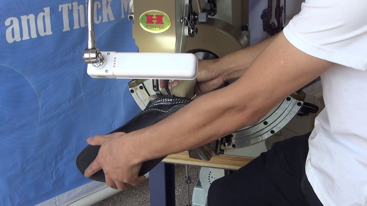 169 Long Arm Side Wall Sewing Machine for Boots - YouTube