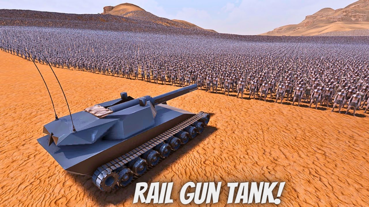 1x RAIL GUN TANK vs 1,000,000 ZOMBIES !! - Ultimate Epic Battle ...