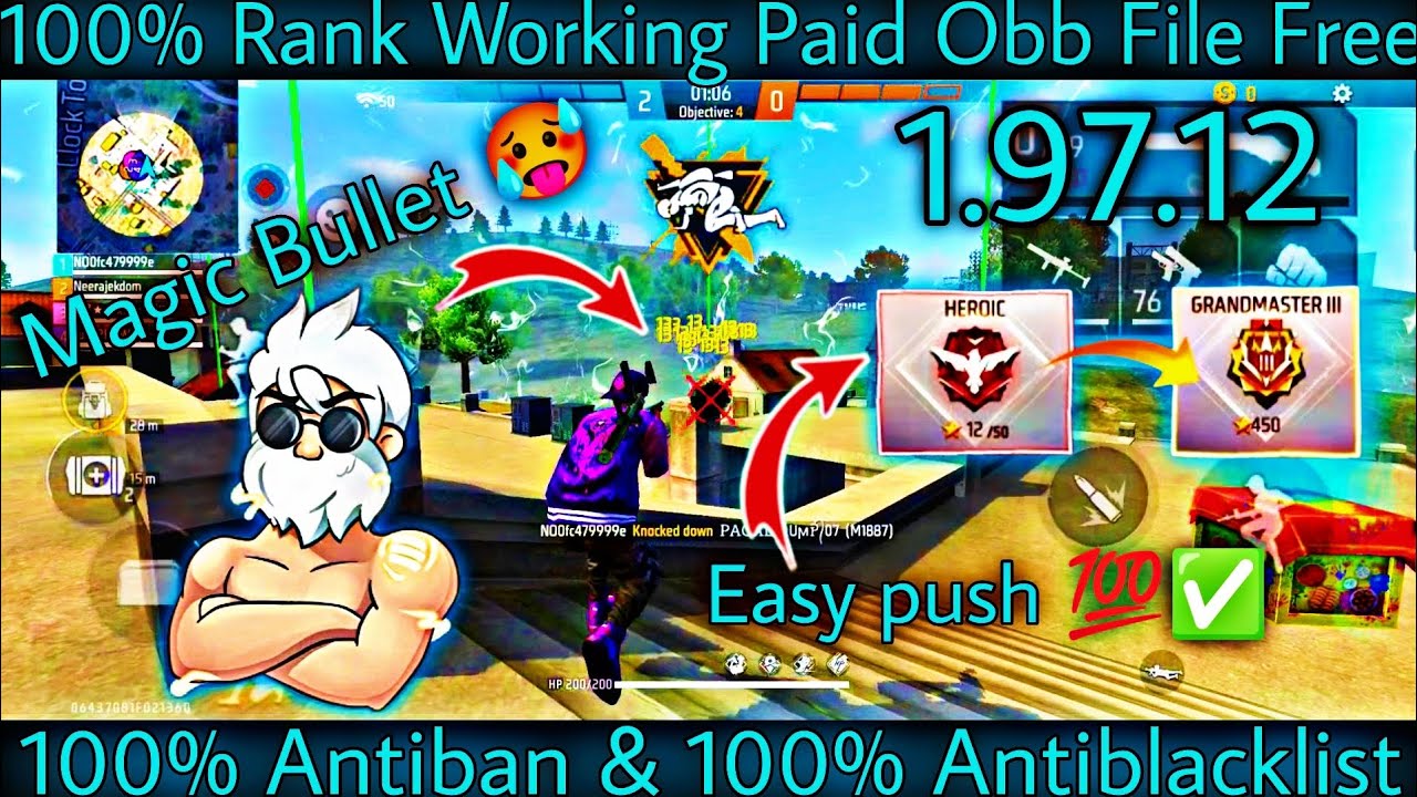 1.97.13 Updated Free Fire 100% Antiban No Drag headshot Obb File ...